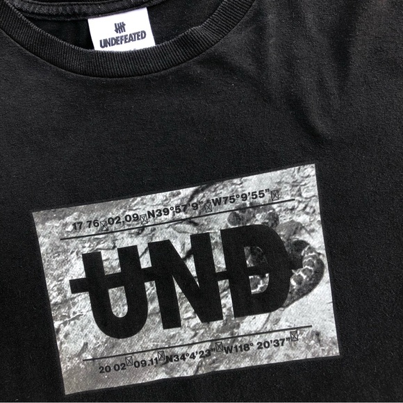 Undefeated | Shirts | Undefeated Und Coordinates Map Graphic Black Tee ...